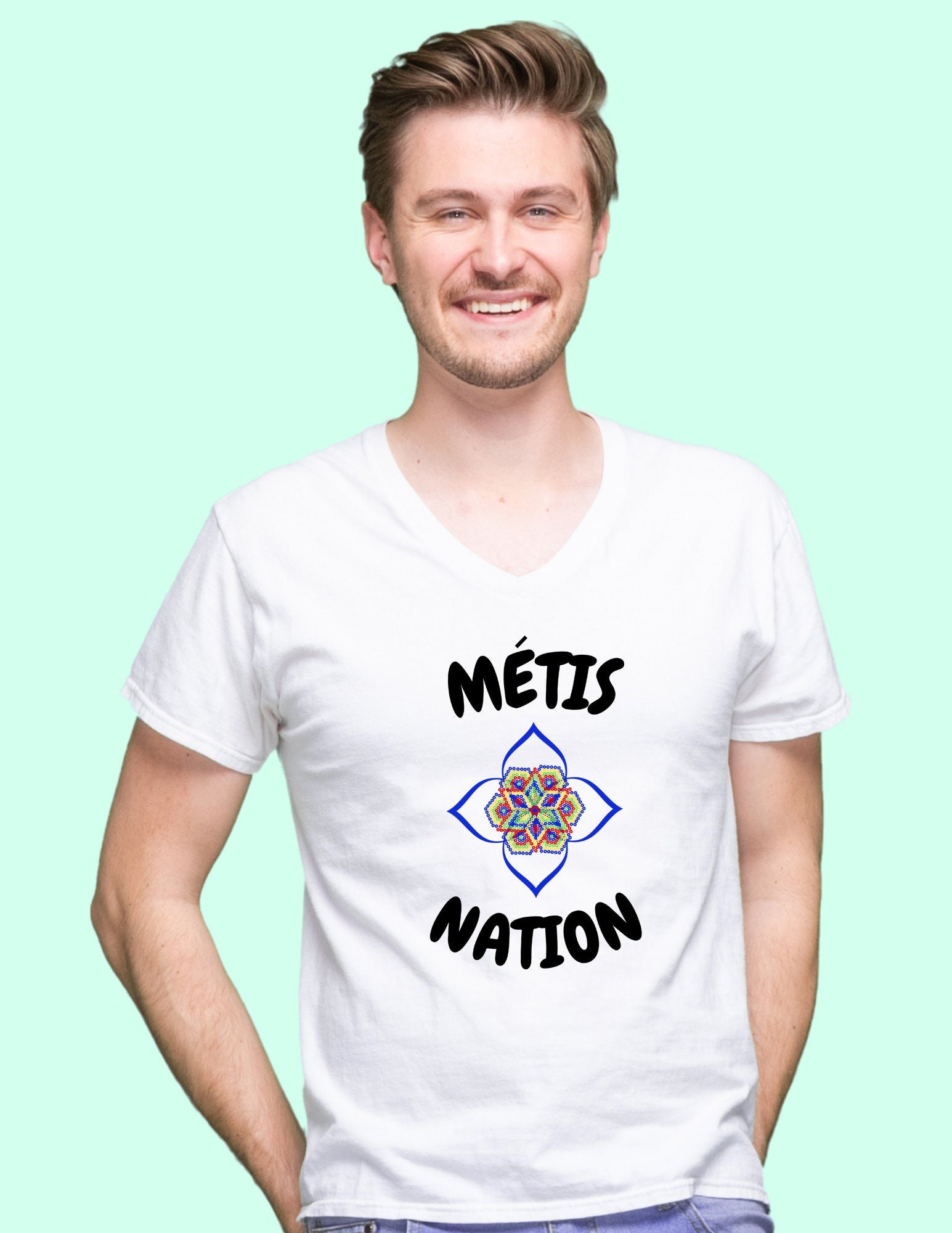 Metis T-shirt V-neck, Metis Nation Tshirt, Unisex Short Sleeve Shirt ...