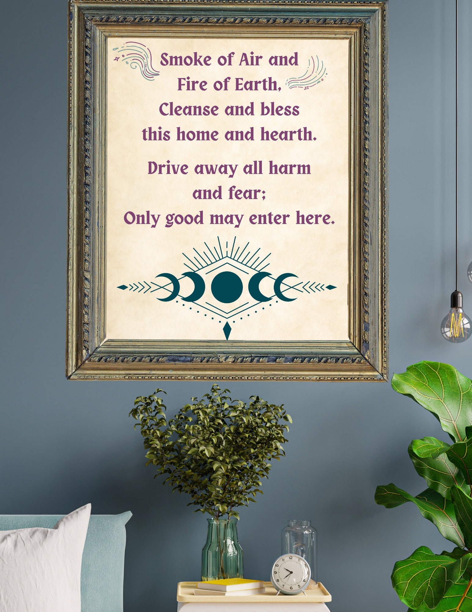 Home Protection Spell Wall Art Digital Bless This House Spell ...