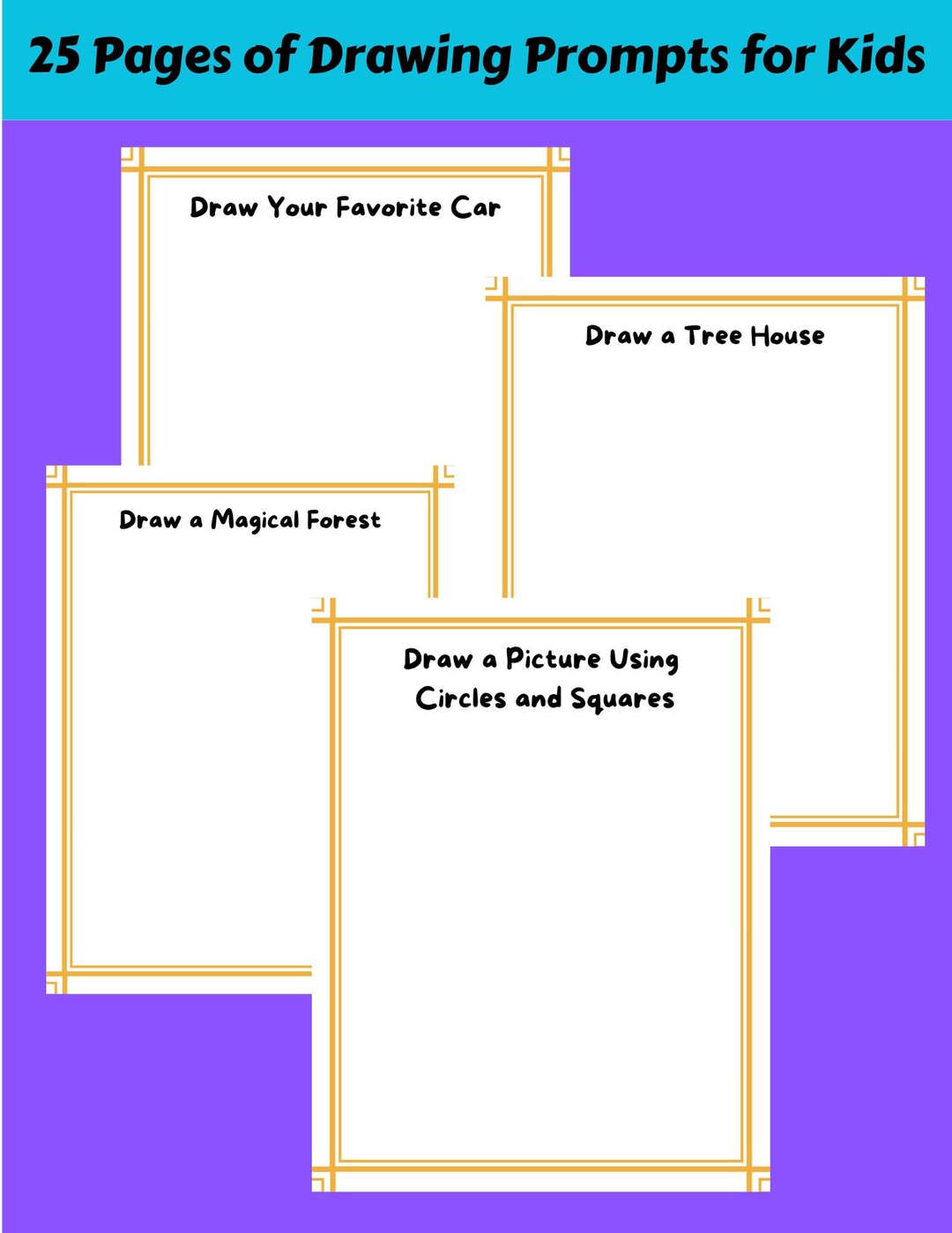 Kids Drawing Prompts, 25 Pages Created by A Teacher, Size 8.5 X 11 for ...