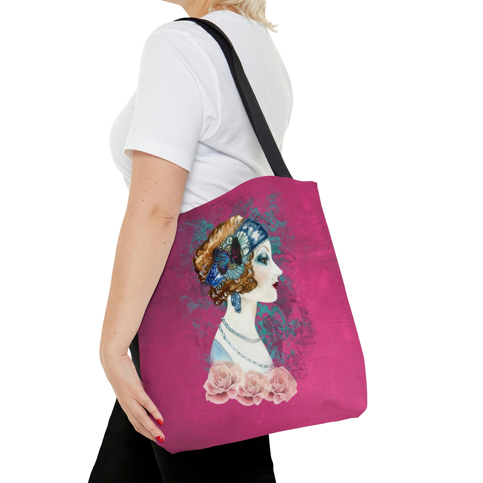1920s Flapper Girl Tote Bag for Women Roaring 1920s Style Tote Bag Book ...
