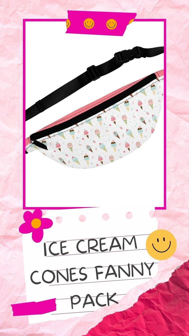 Ice Cream Cone Fanny Pack Belt Bag With Ice Cream Cones Kids Fanny Pack ...