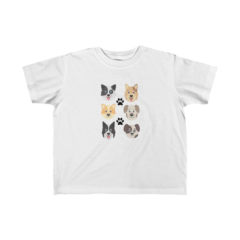 Cute Dog Faces With Paws T-shirt, Sizes 2T-6T, Soft Fabric Tee ...