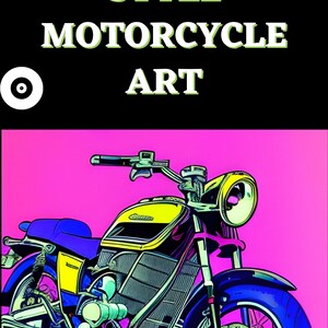 Motorcycle Printable Art, Retro Anime Style Wall Art, Gift for ...