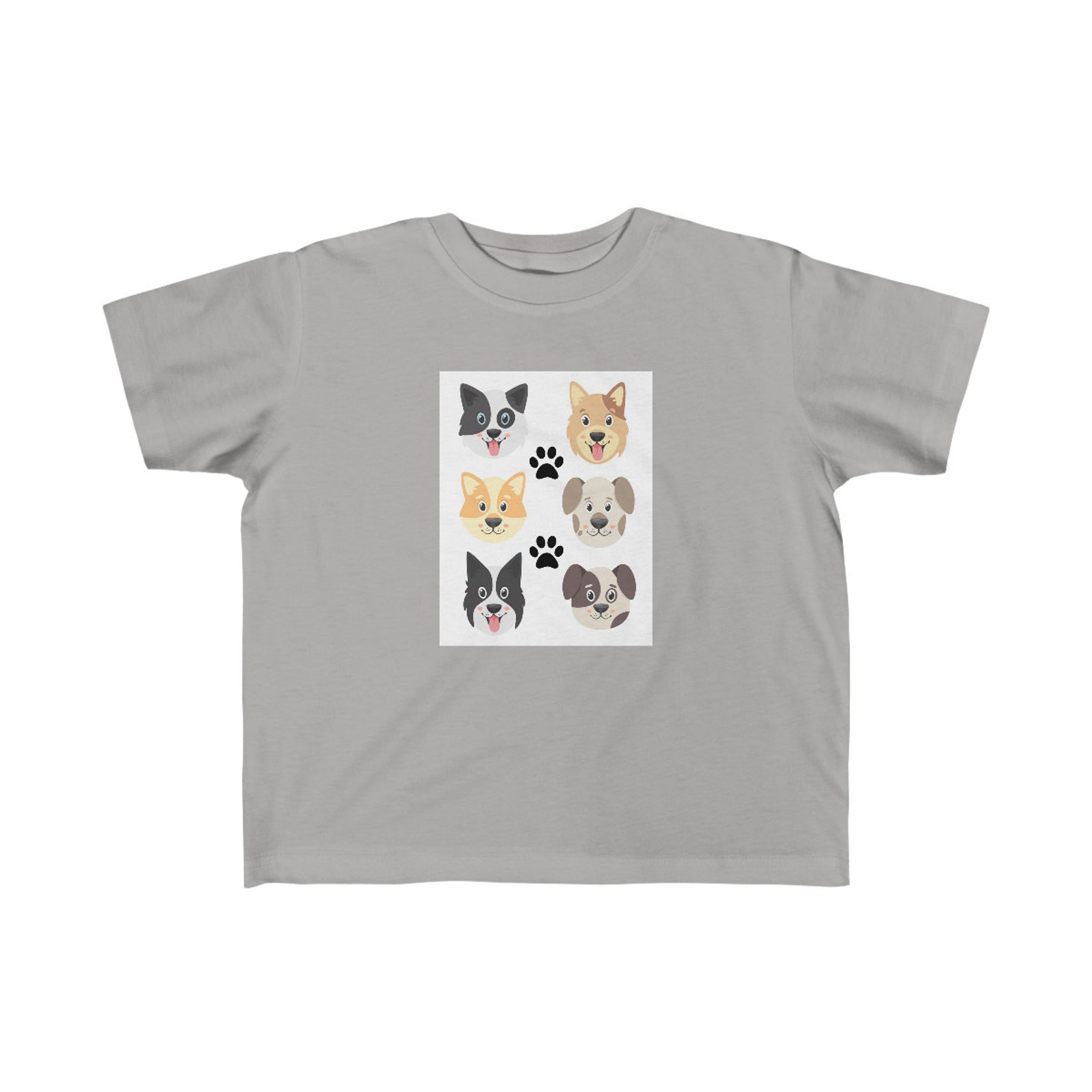 Cute Dog Faces With Paws T-shirt, Sizes 2T-6T, Soft Fabric Tee ...