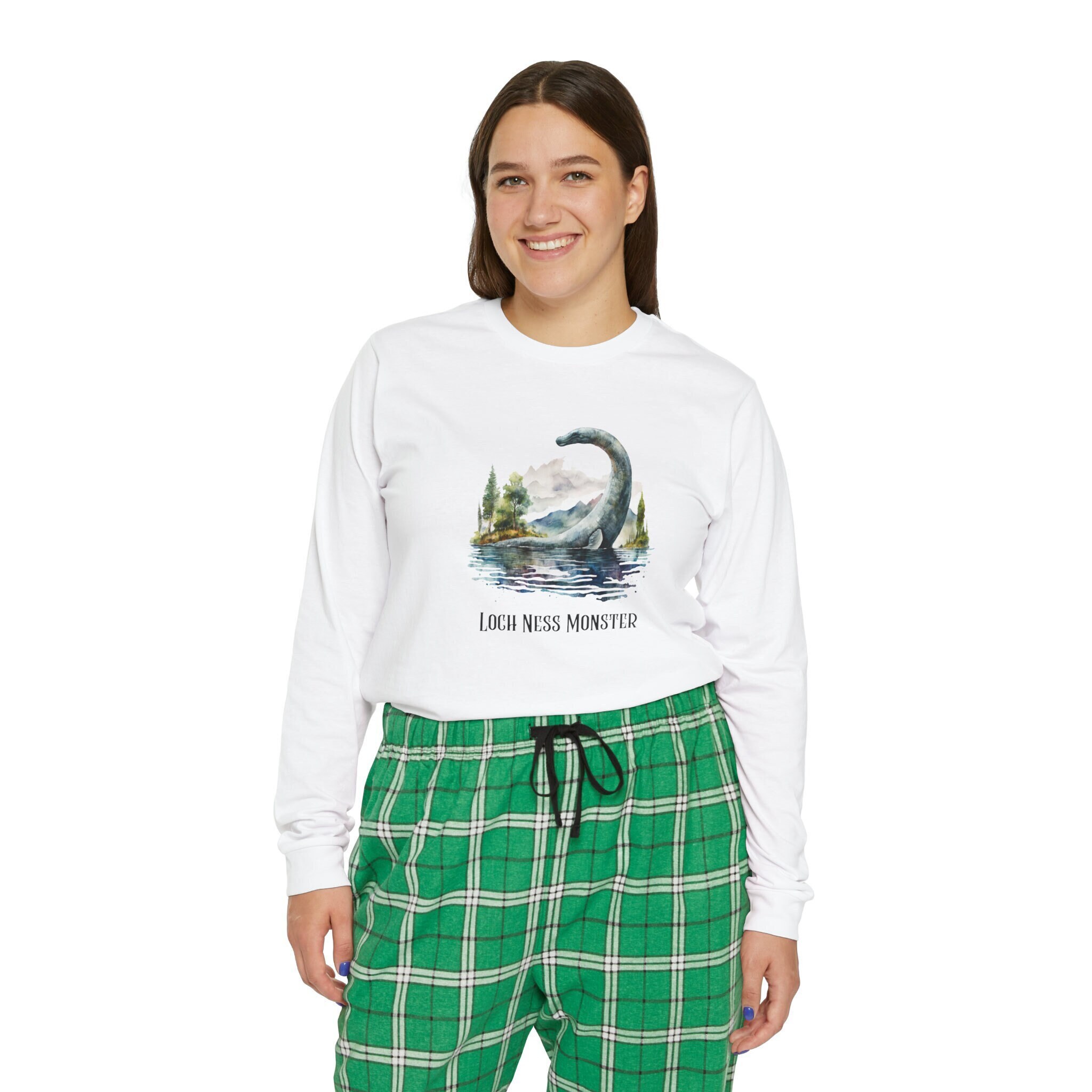 Loch Ness Monster PJ Set, Women's Long Sleeve Pajamas, Lochness Monster ...
