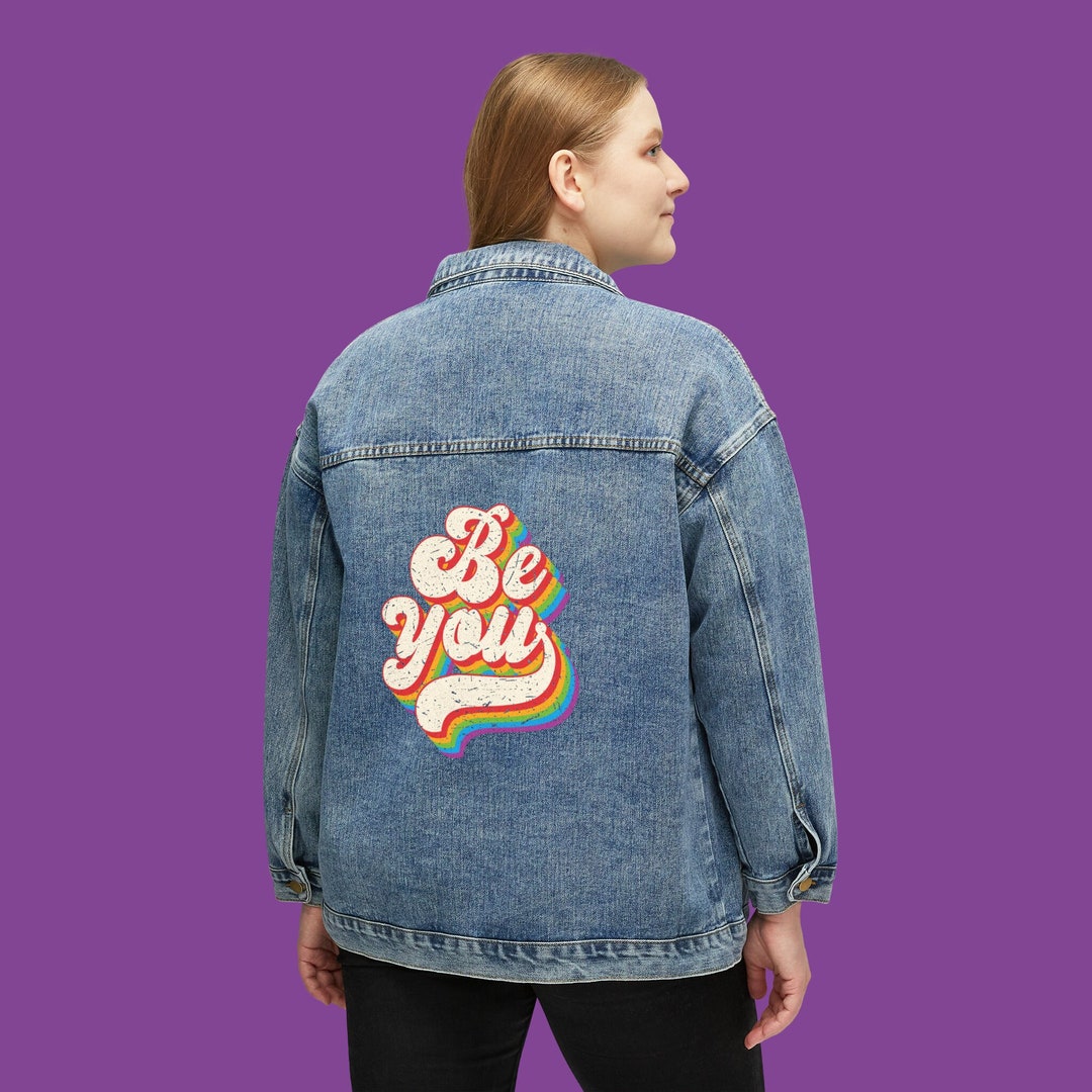 Be You Pride Jean Jacket, Women's Denim Coat, Pride Parade Clothing ...