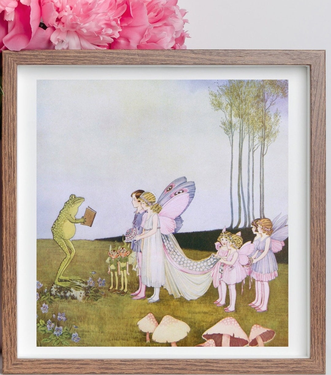 Vintage Fairy Wedding Ceremony 1926, Digital Art Print, Forestcore ...