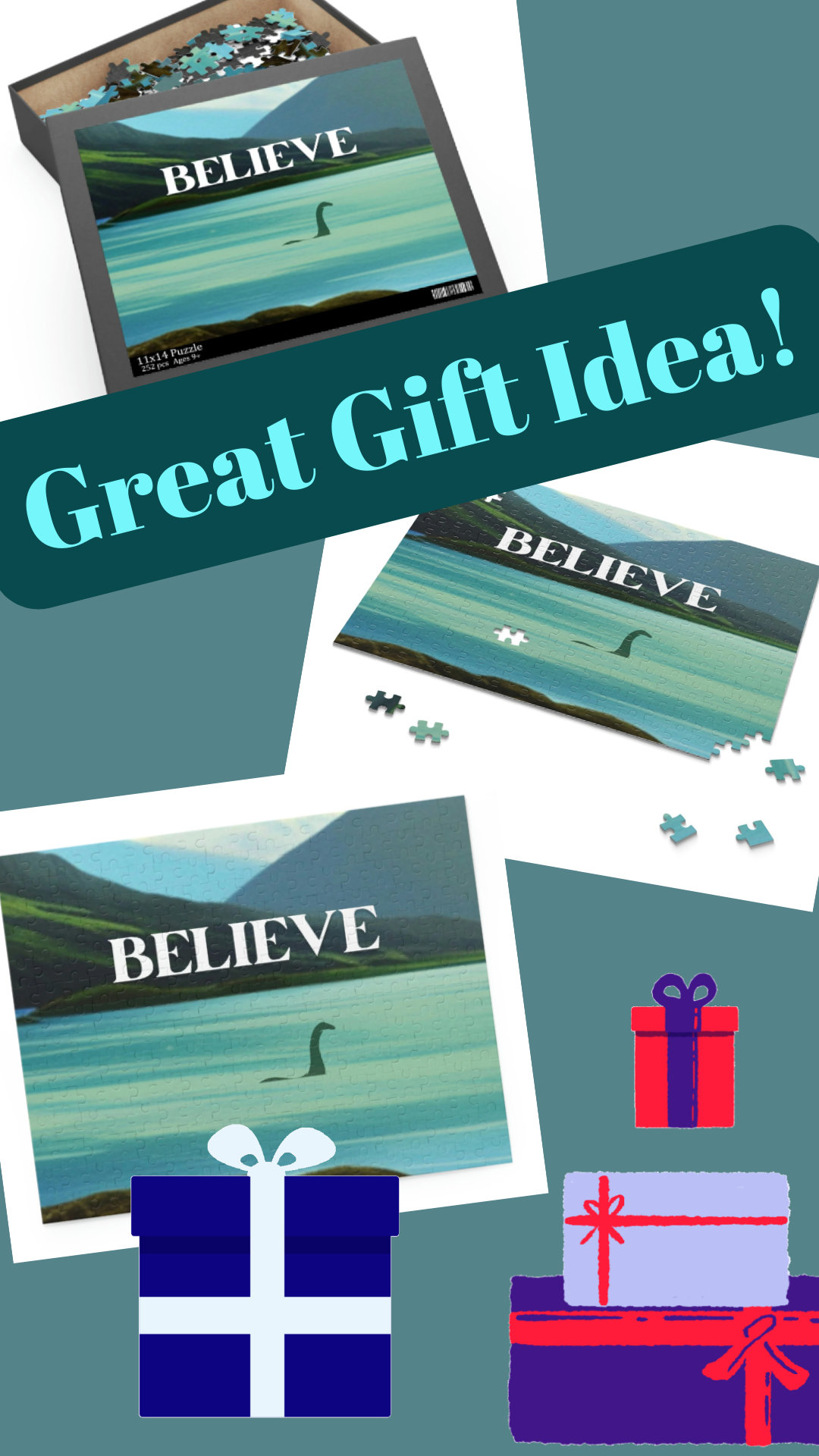 Loch Ness Monster Jigsaw Puzzle Nessie Puzzle Lochness Monster Lake ...