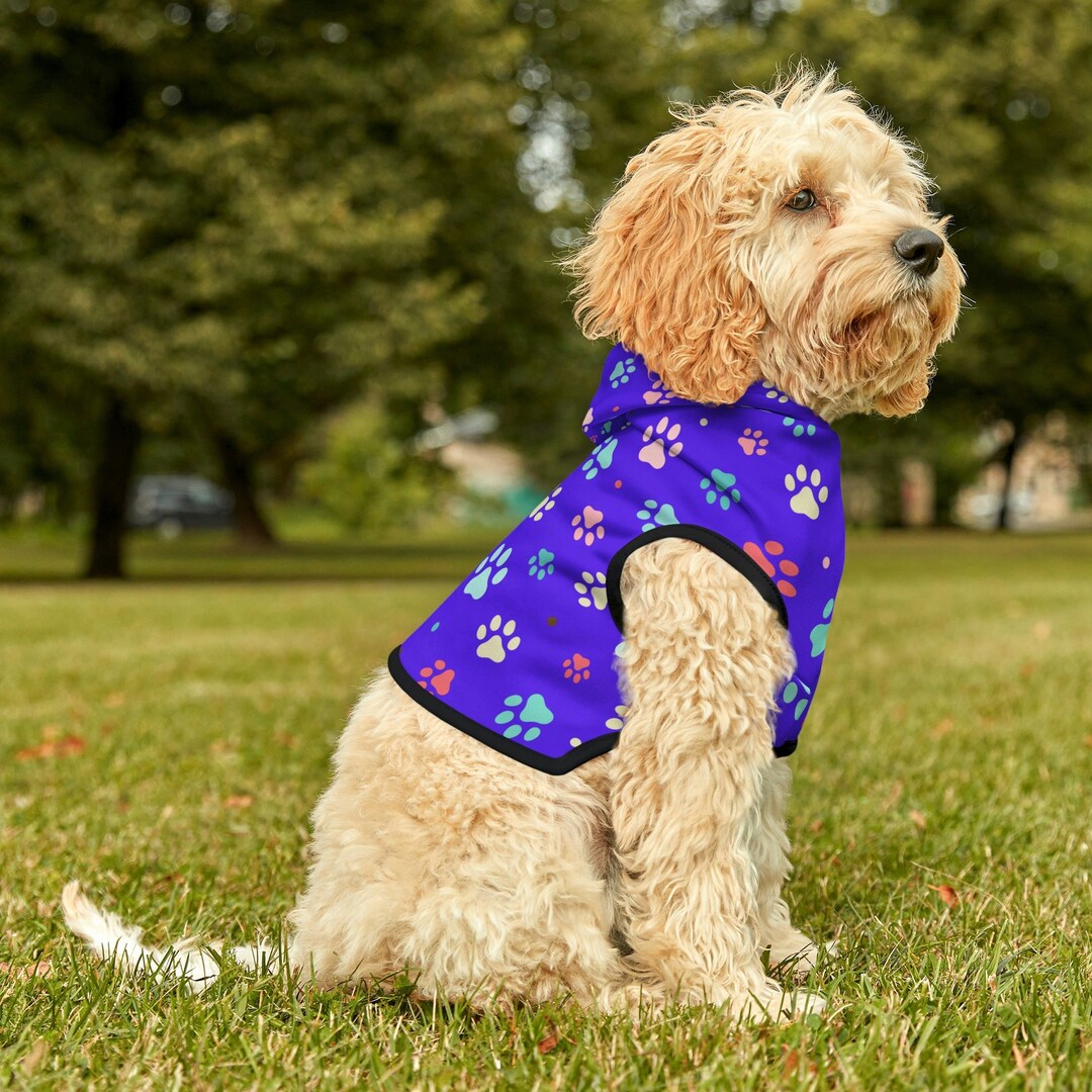 Dog Hoodie Paw Prints Dog Jacket 5 Sizes Available Dog Clothing Gift ...