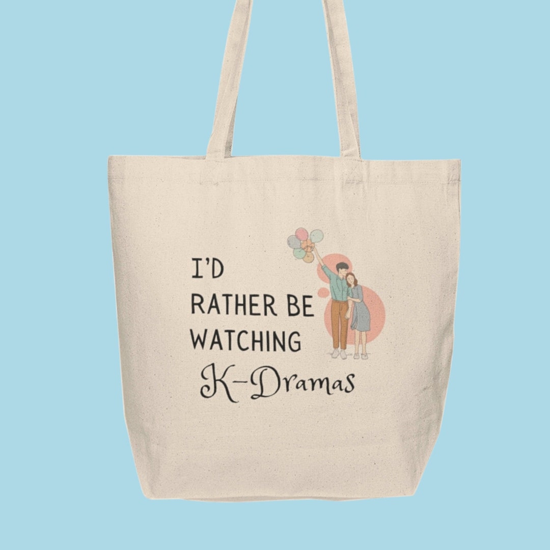 I'd Rather Be Watching K-dramas Bag, K Drama Fan Canvas Shopping Tote ...
