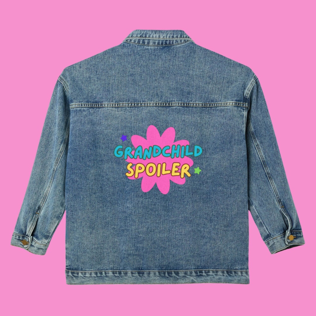 Grandchild Spoiler Jean Jacket, Women's Denim Coat, Gift for Grandma ...