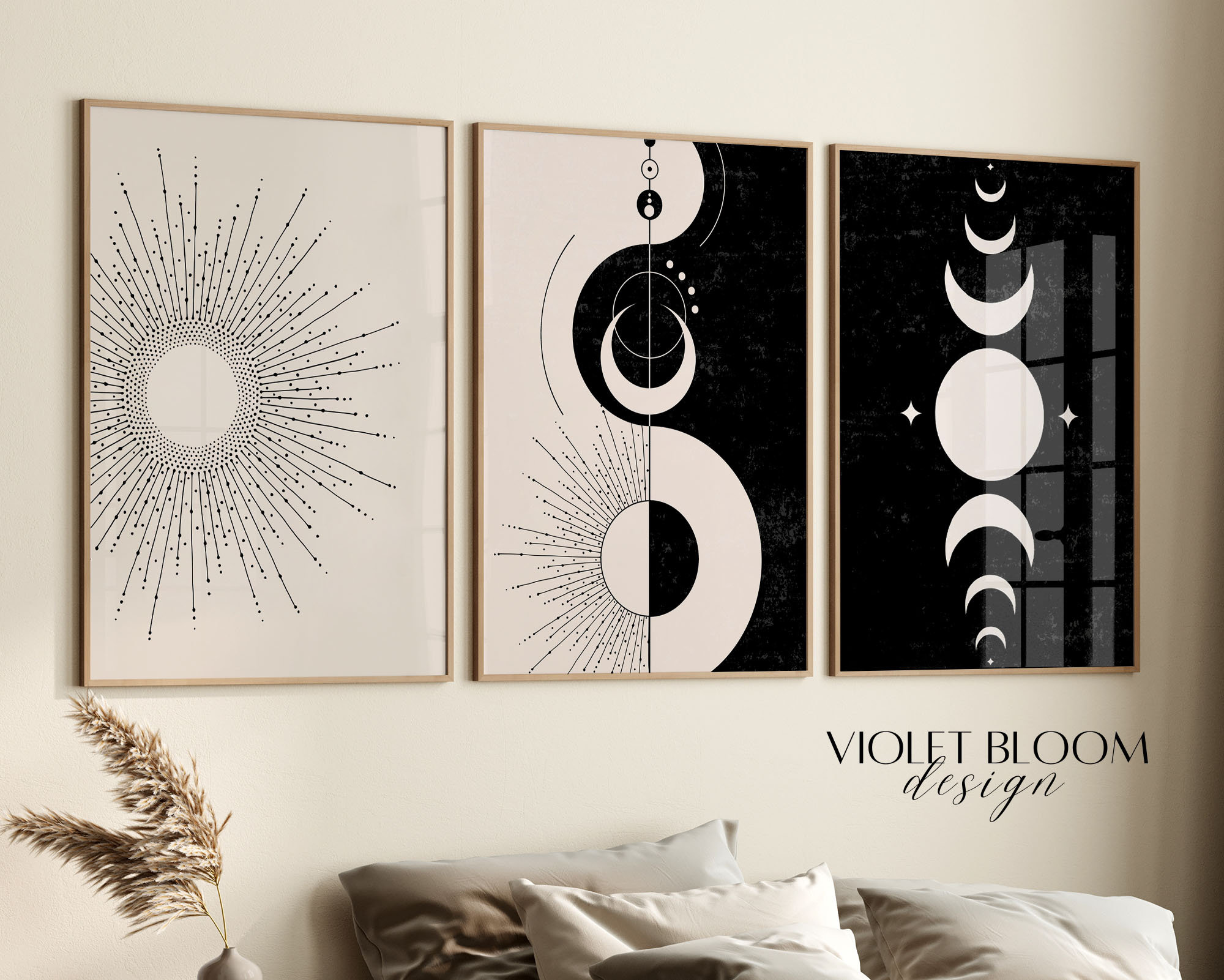 Modern Wall Art Celestial Print Above Bed Wall Decor Witchy Art ...