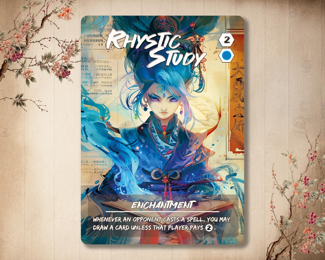 Rhystic Study - Custom *japanese* Card , Full Art Alter Art - Etsy