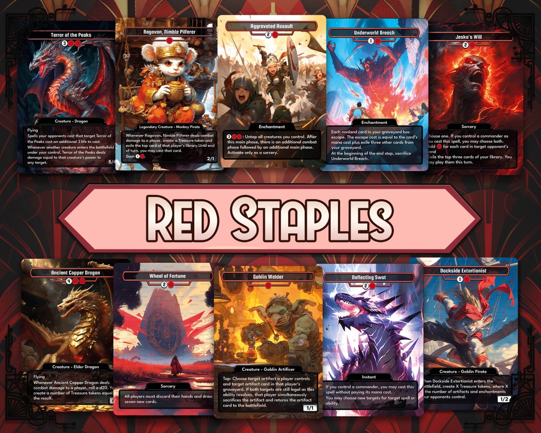 Full Art EDH Red Staples MTG Proxies Magic Custom Proxy Cards Alter Art , Full Art Commander EDH ...