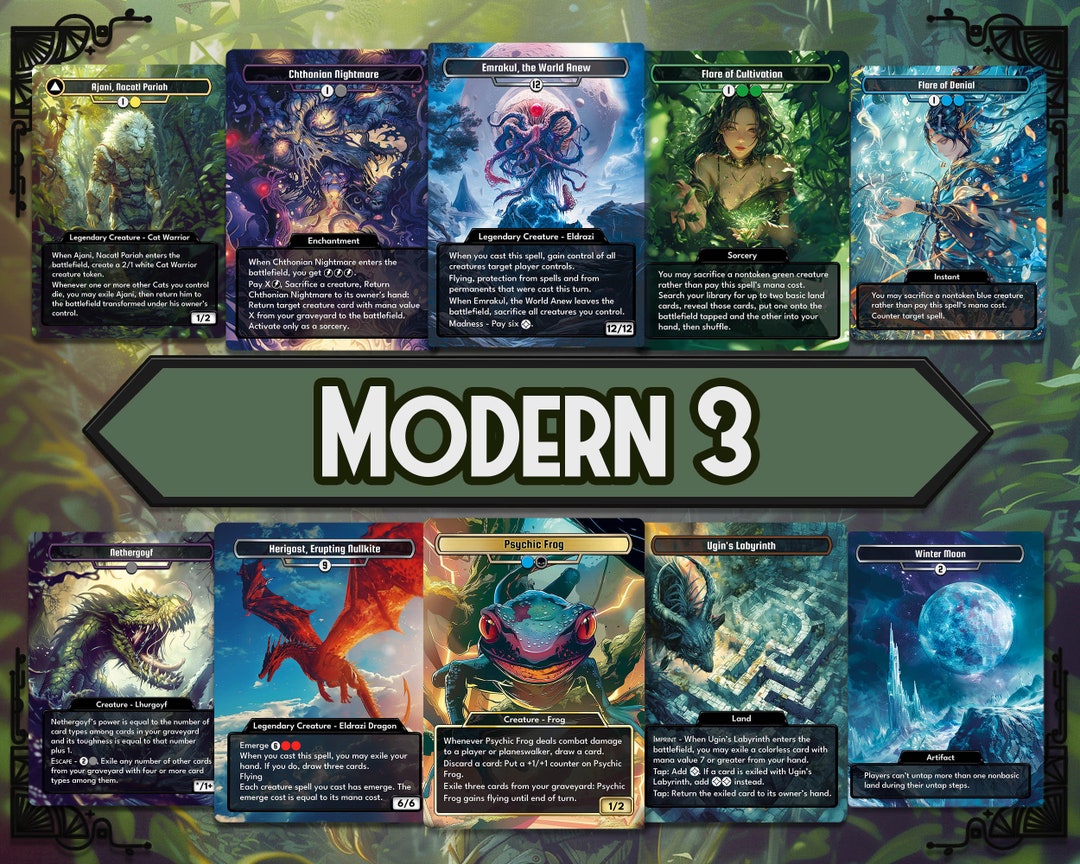 Modern 3 Staples Full Set - 10 Premium High Quality Cards, Full Art ...
