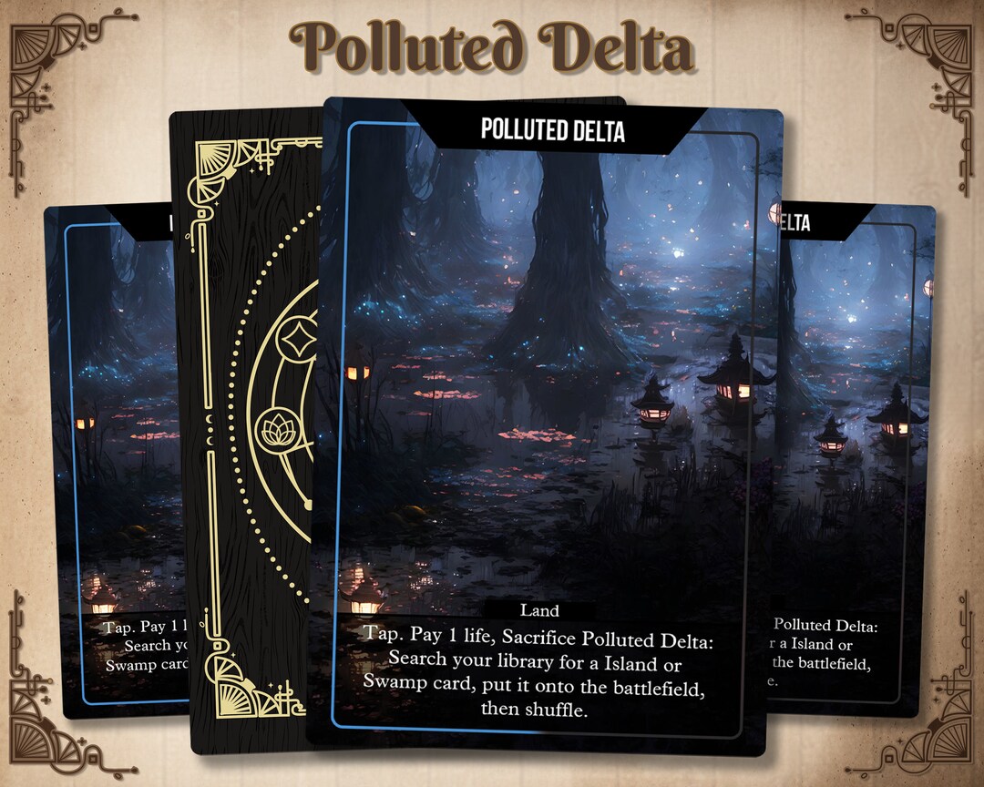 Polluted Delta Custom Card Fetch Land , MTG Proxy Altered Full Art - Etsy