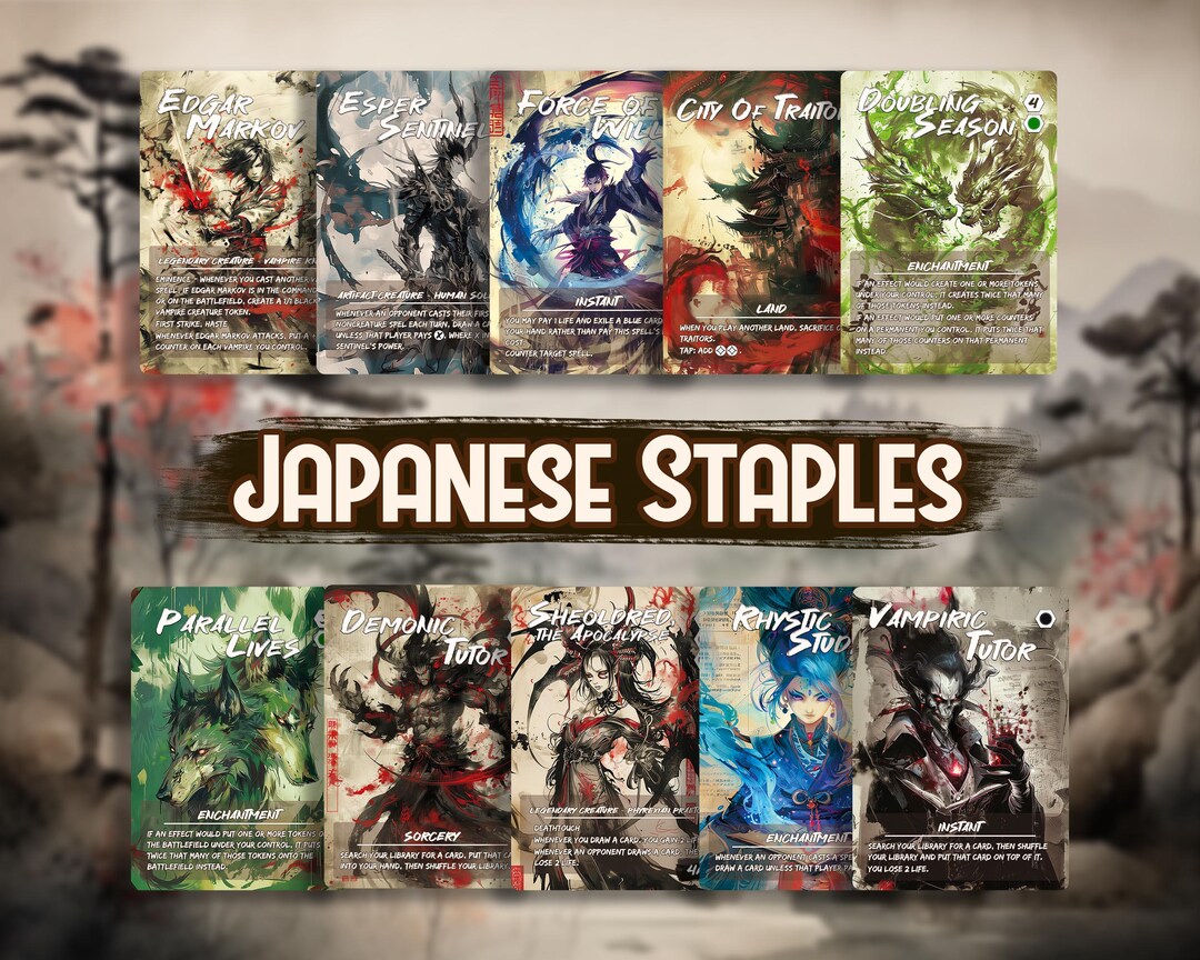 Japanese Staples Full Art – Custom Cards Alter Art Set (10 Cards) - Etsy