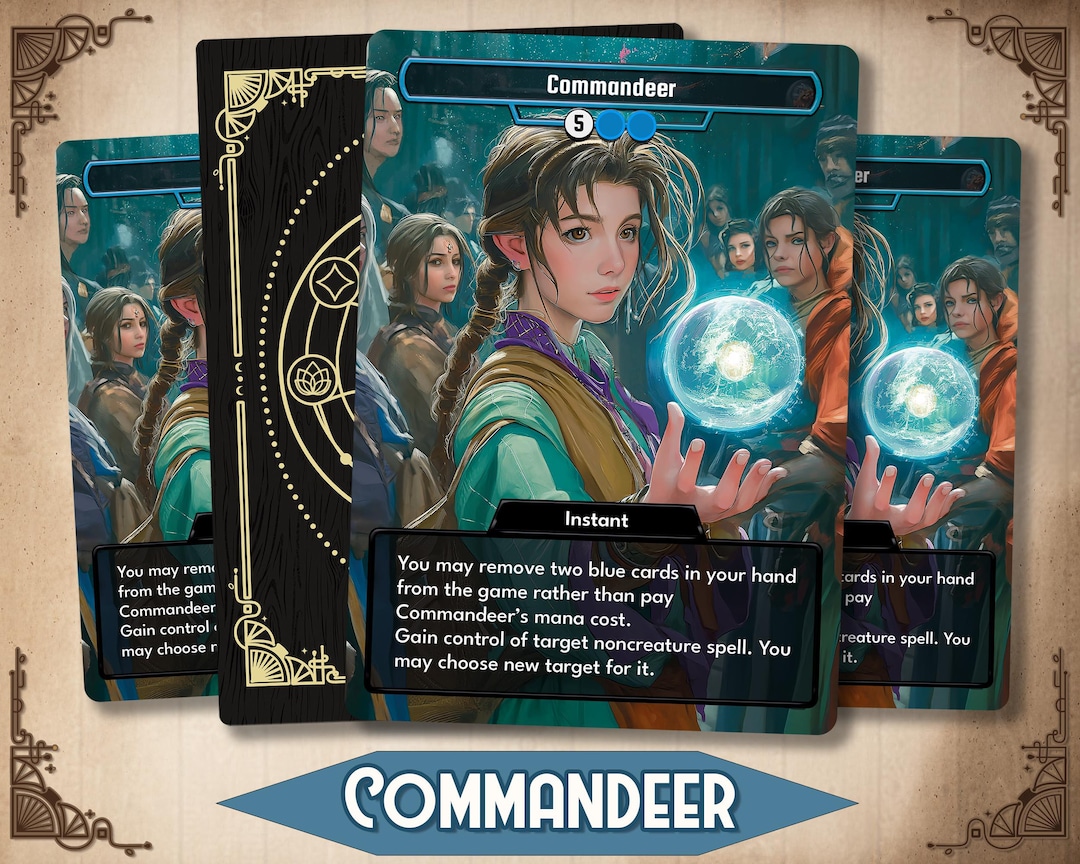 Commandeer MTG Proxy Custom Card Alter Custom Art EDH Full Art Blue ...