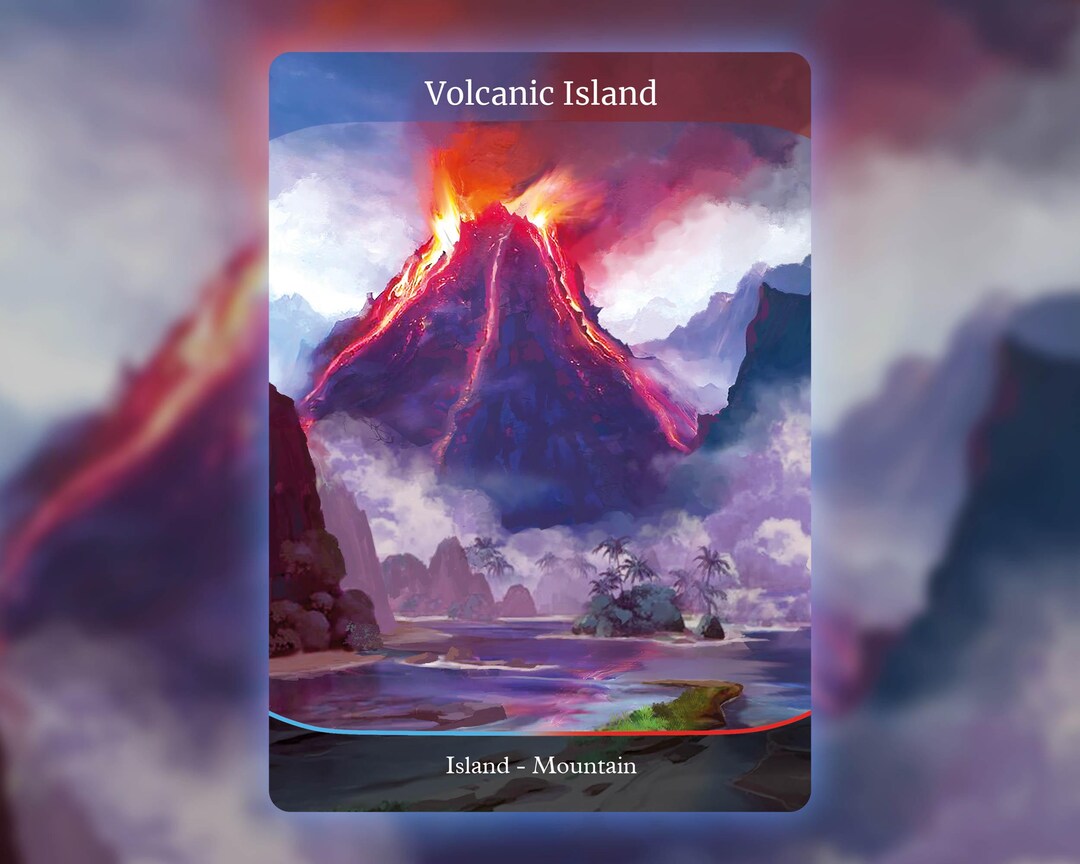 Volcanic Island Custom Card , Magic Card dual Land High Quality Alter ...