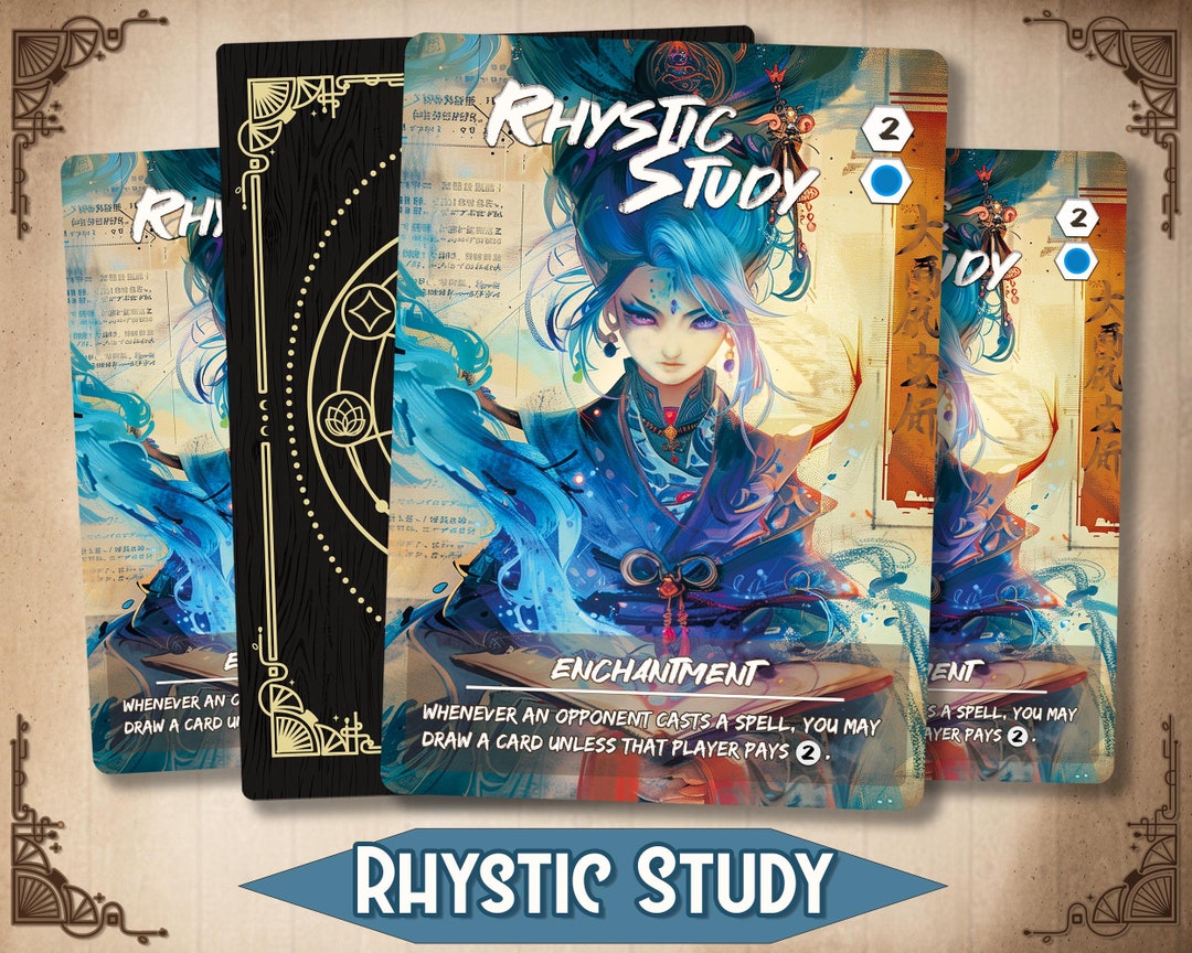 Rhystic Study MTG Proxy Custom japanese Card , Full Art EDH Alter Art - Etsy Australia