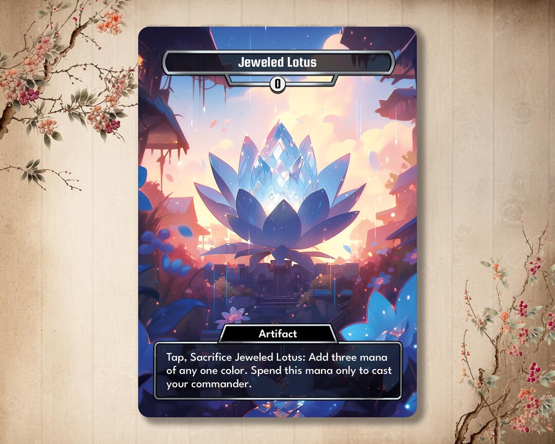 Jeweled Lotus - Custom Card, High Quality Premium Alter Card, Anime Art ...