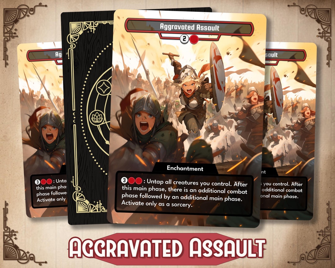 Aggravated Assault MTG Proxy Custom Card Alternative Custom Art / EDH Full Art - Etsy
