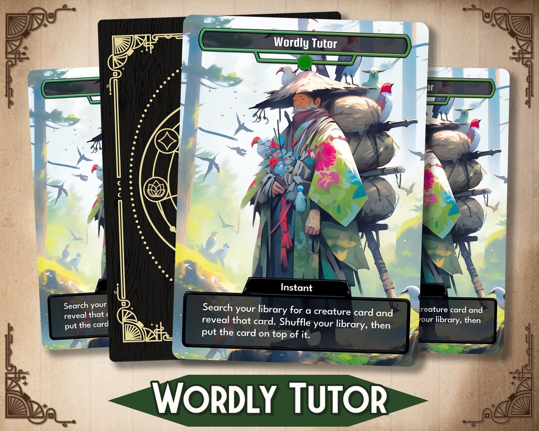 Wordly Tutor MTG Proxy Custom Card Alternative Custom Art / EDH Full ...