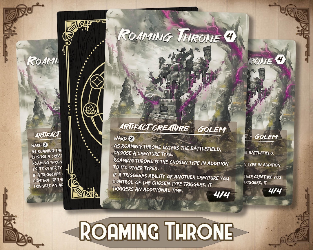 Roaming Throne Custom Japanese Full Art , MTG Game Card Proxy EDH - Etsy
