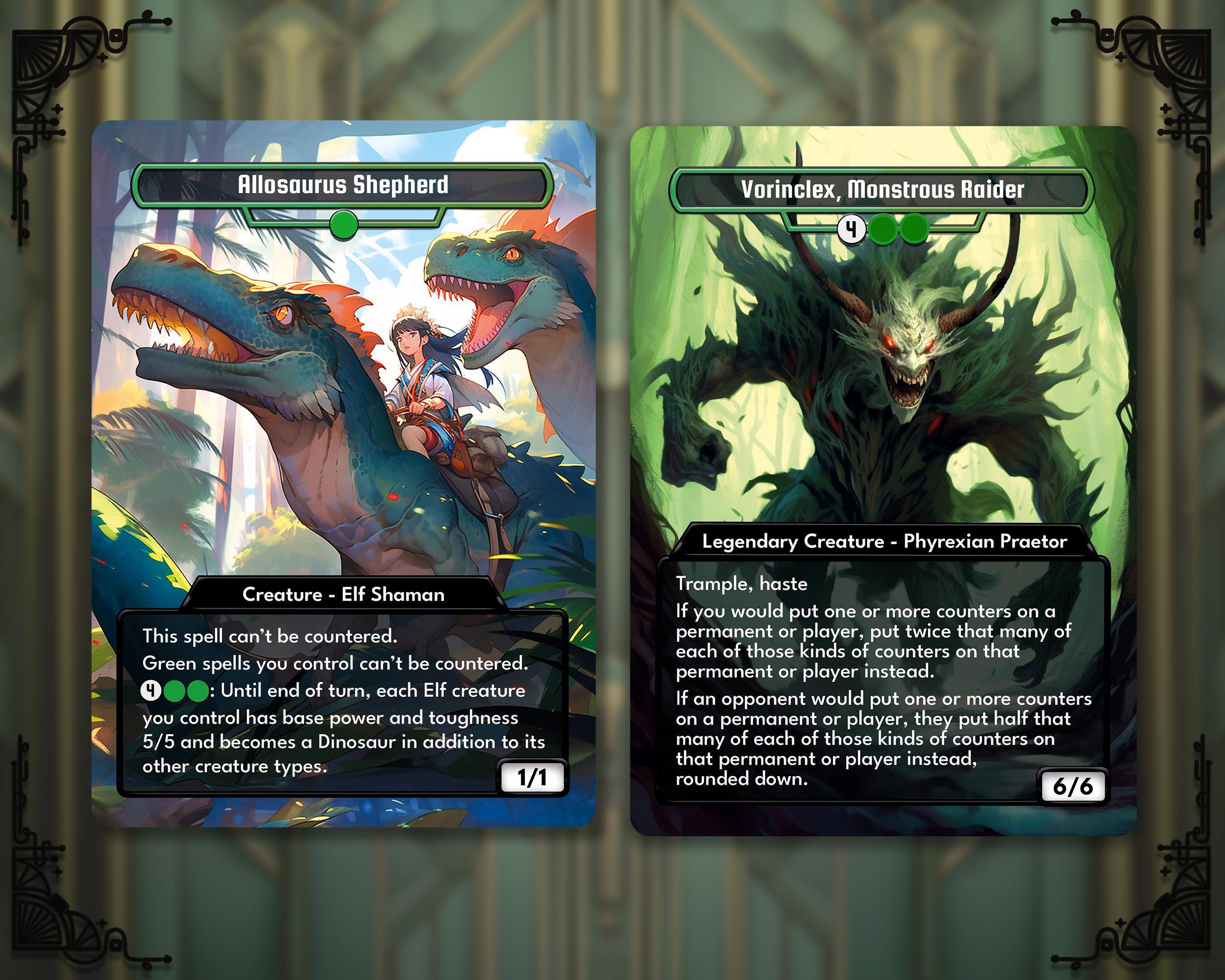 Green Staples - Bundle of 10 Custom Cards Full Art Alter EDH - Etsy