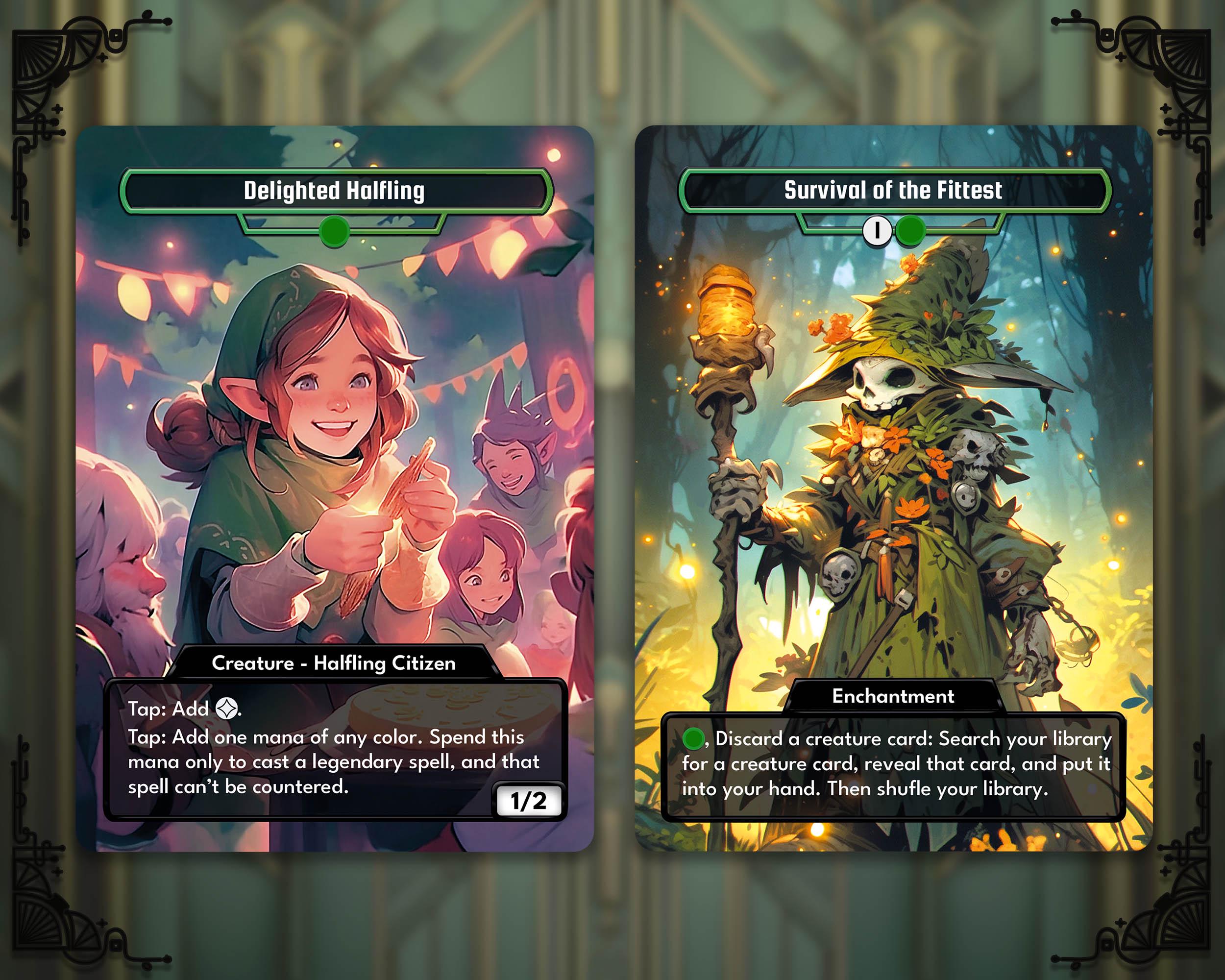 Green Staples - Bundle of 10 Custom Cards Full Art Alter EDH - Etsy
