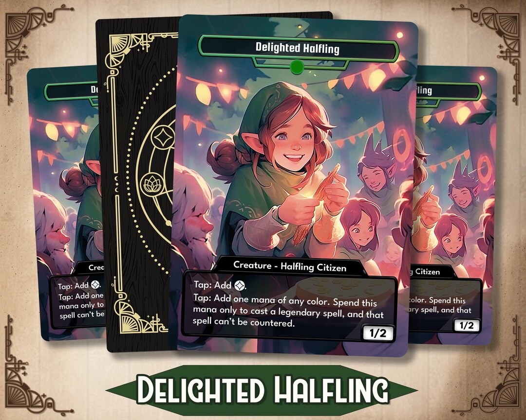 Delighted Halfling MTG Proxy Custom Card Alternative Custom Art / EDH ...