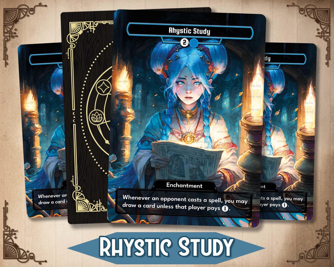Rhystic Study - Custom Proxy Card High Quality Card With Alternate Art ...