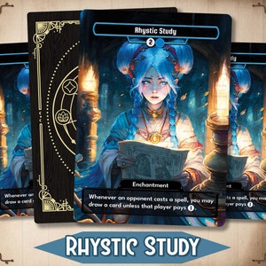 Rhystic Study MTG Proxy Custom Card Full Art EDH Alternate - Etsy