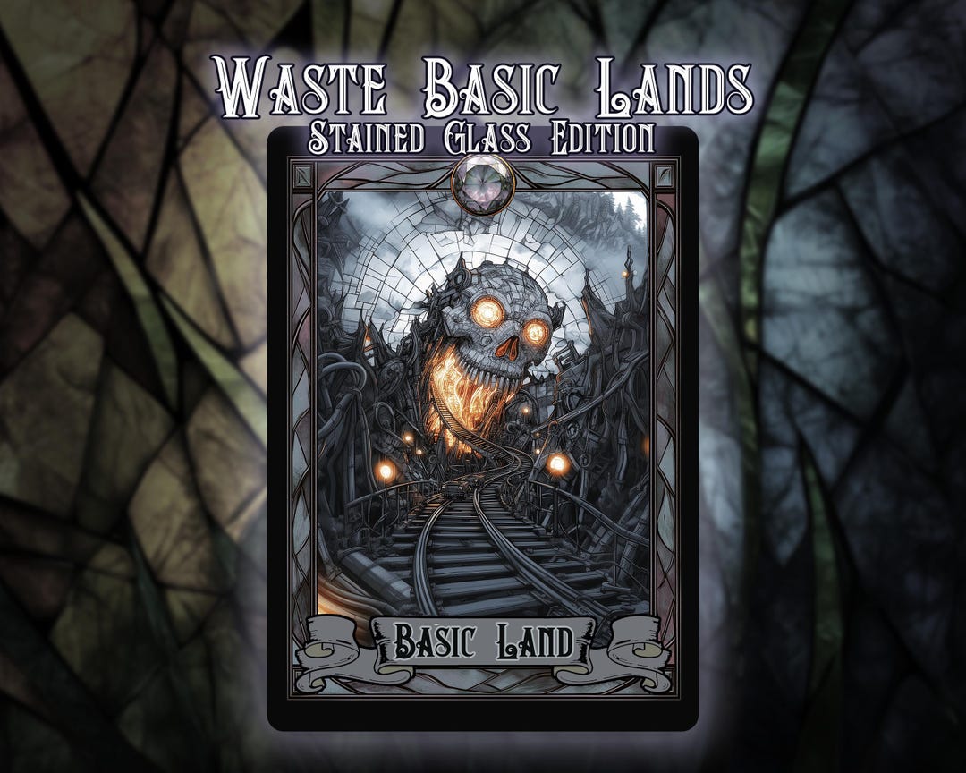 Stained Glass Wastes Basic Land - Custom Cards Full Art , With Vintage ...
