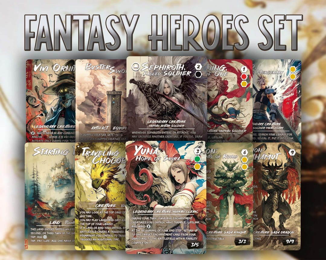 Fantasy Heroes Set - Custom Card Japanese Proxy Style | Full Art Alter ...