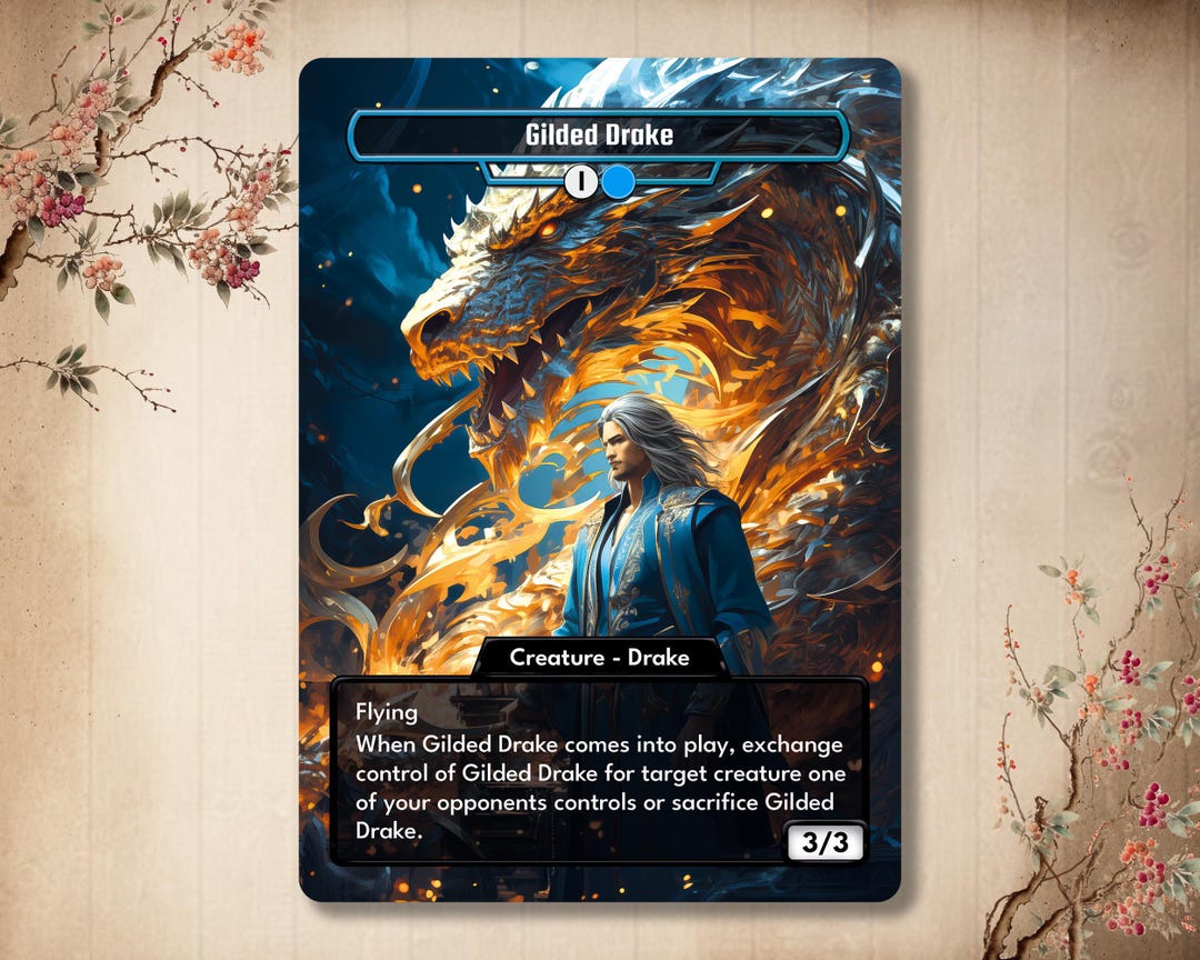 Gilded Drake Custom Card magical High Quality Alter Art / Full Art - Etsy