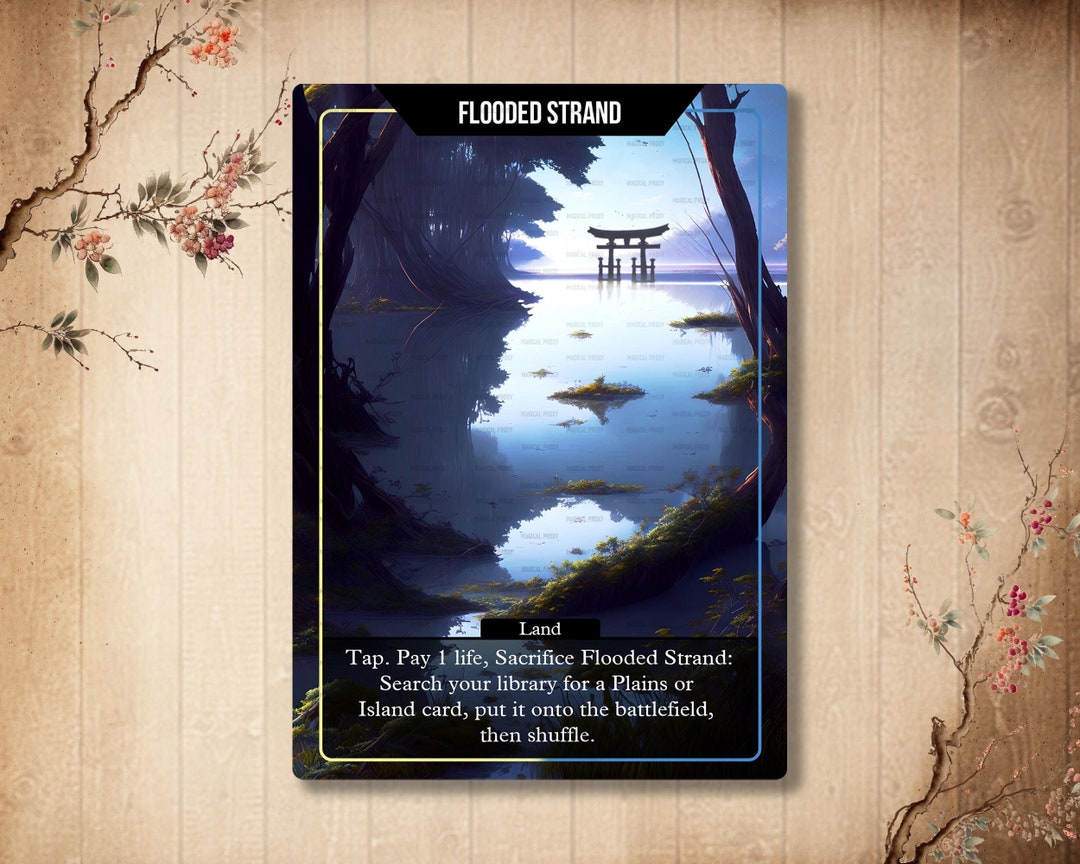 Flooded Strand - Fetch Land, Custom Card, With Alternate Full Art - Etsy
