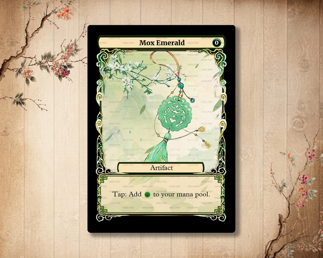 Mox Emerald - Custom Card Power Nine | Altered Japanese Full Art - Etsy