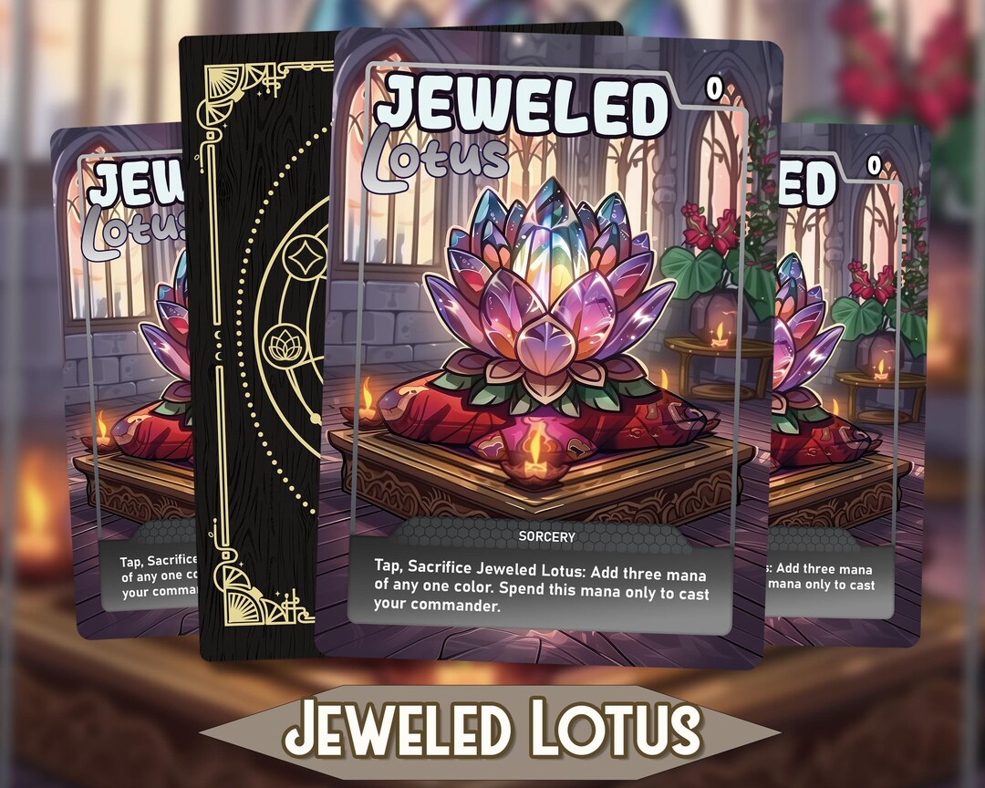 Jeweled Lotus Custom Card Magic Chibi Art Style Full Art Magic Card ...