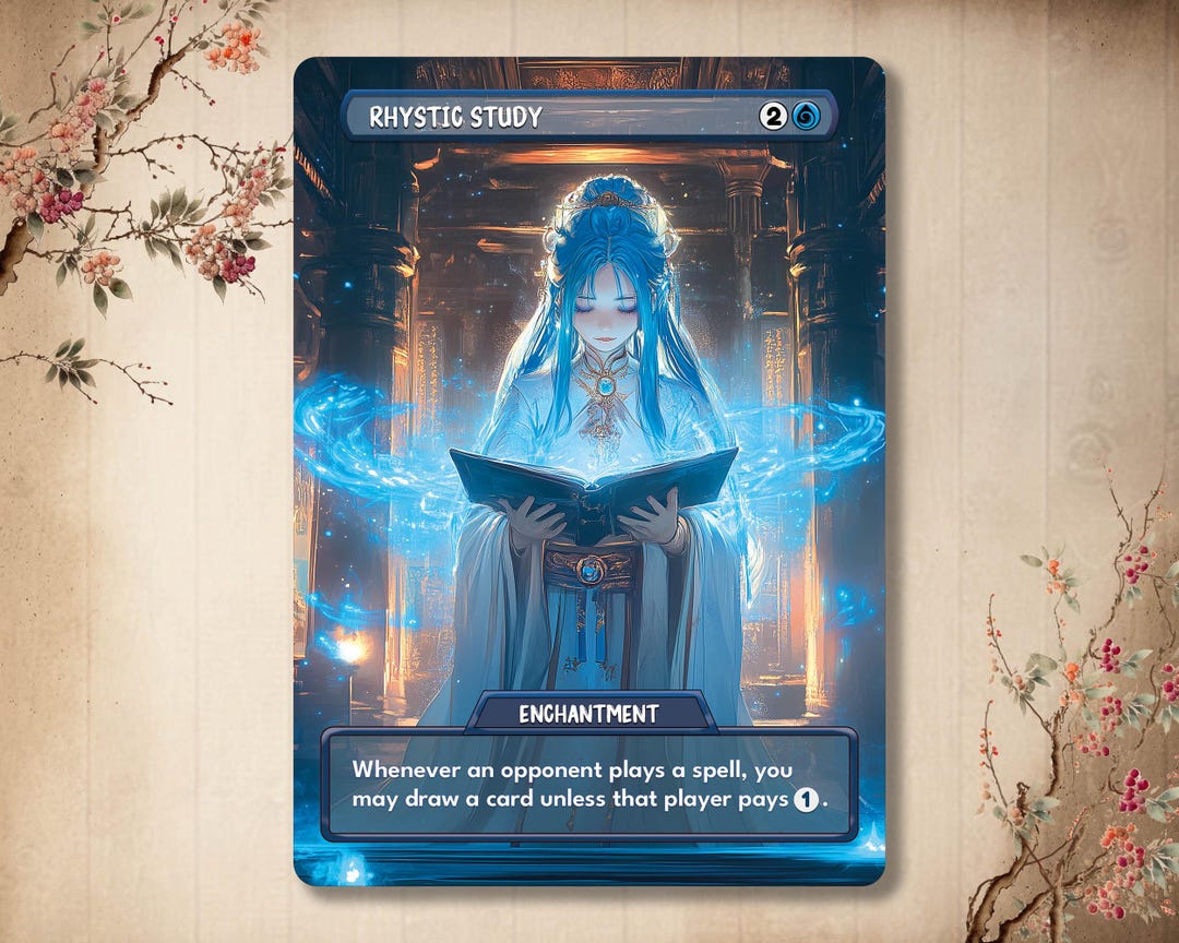 Rhystic Study - Custom Card High Quality Full Art With Alternate Art - Etsy