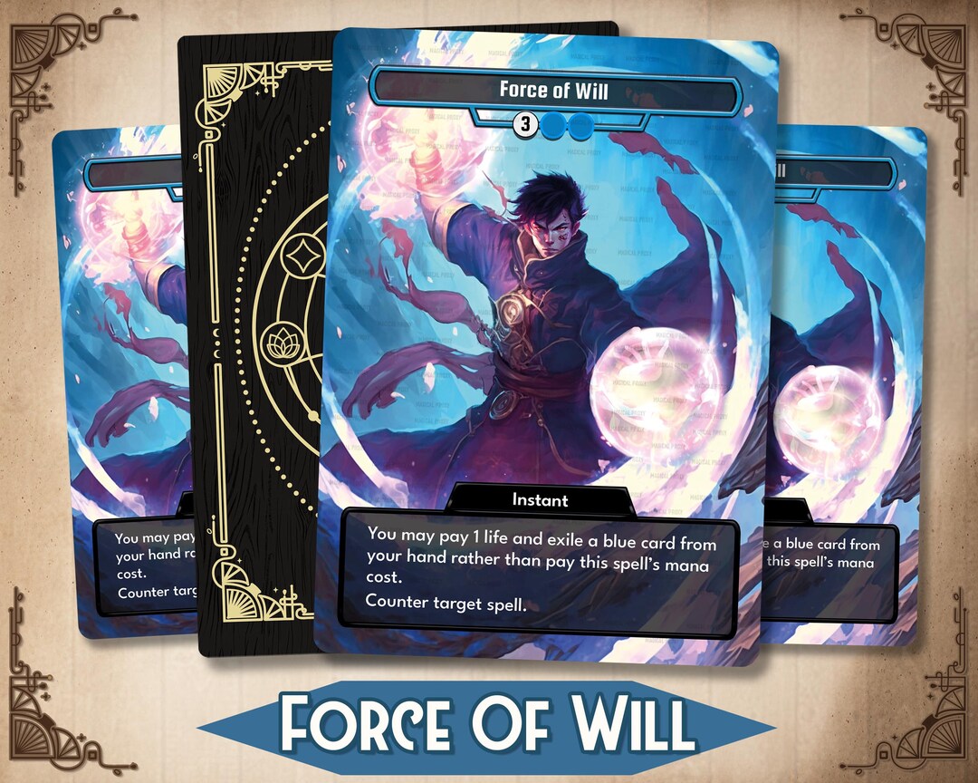 Force of Will EDH Proxy MTG Full Art Custom Game Card Proxy - Etsy