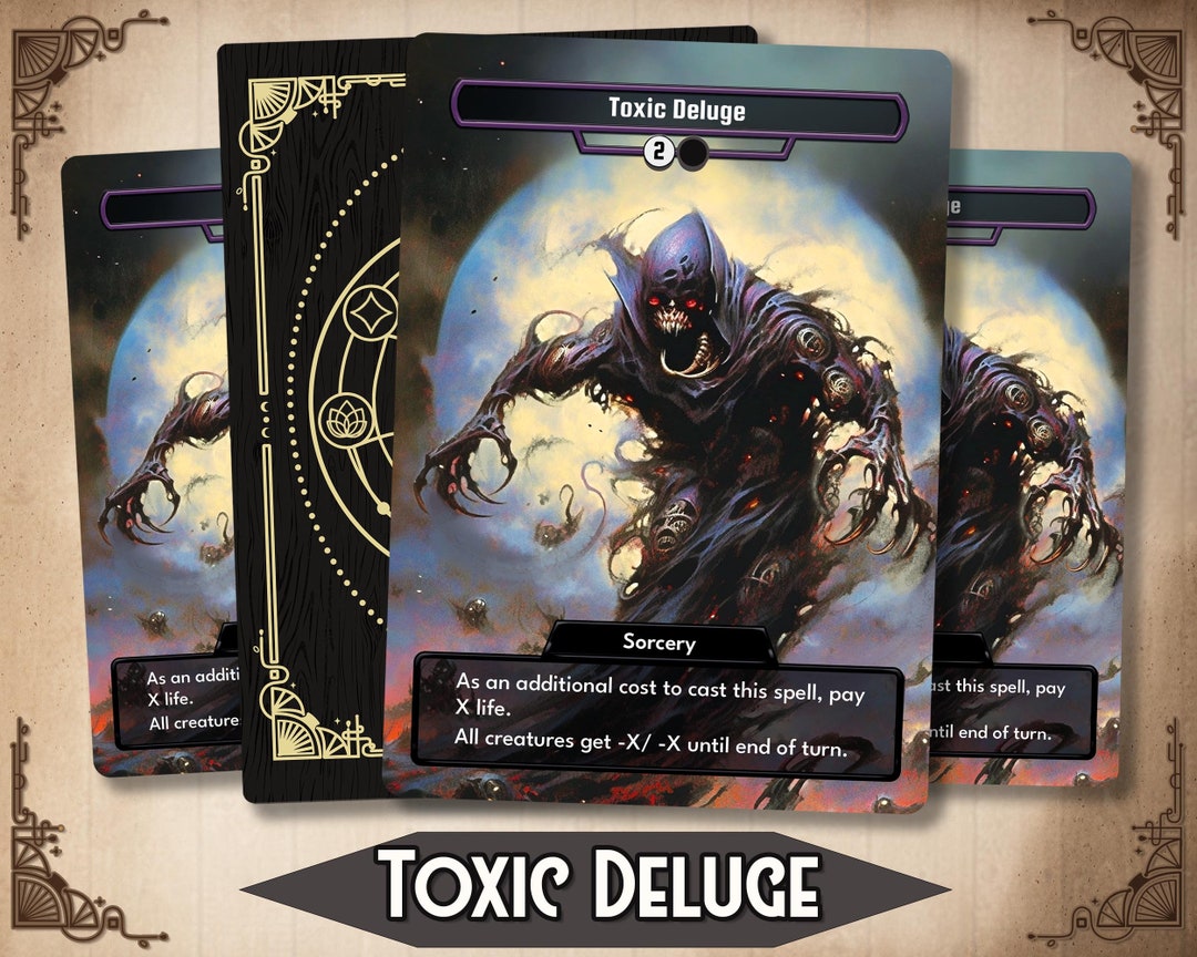 Toxic Deluge MTG Custom Cards , MTG Proxy With Alter Full Art EDH - Etsy