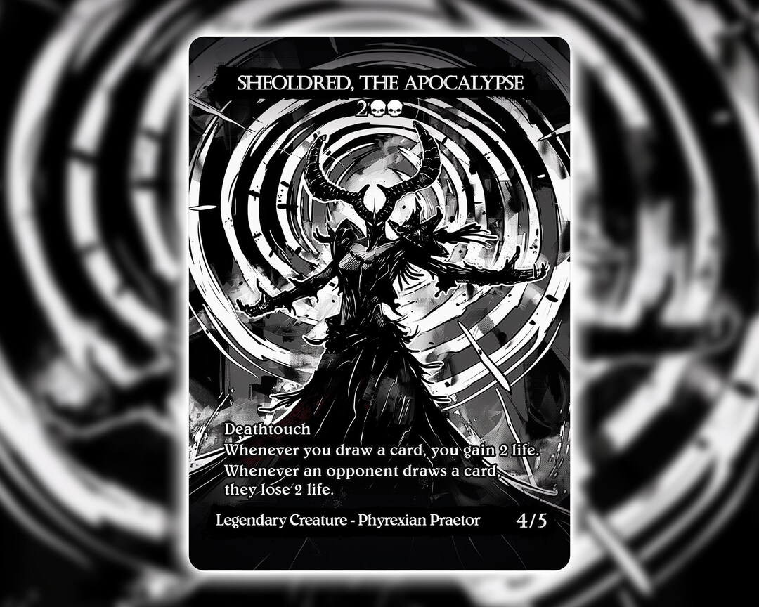 Sheoldred the Apocalypse - Custom Card *monochroma* Alter Full Art - Etsy