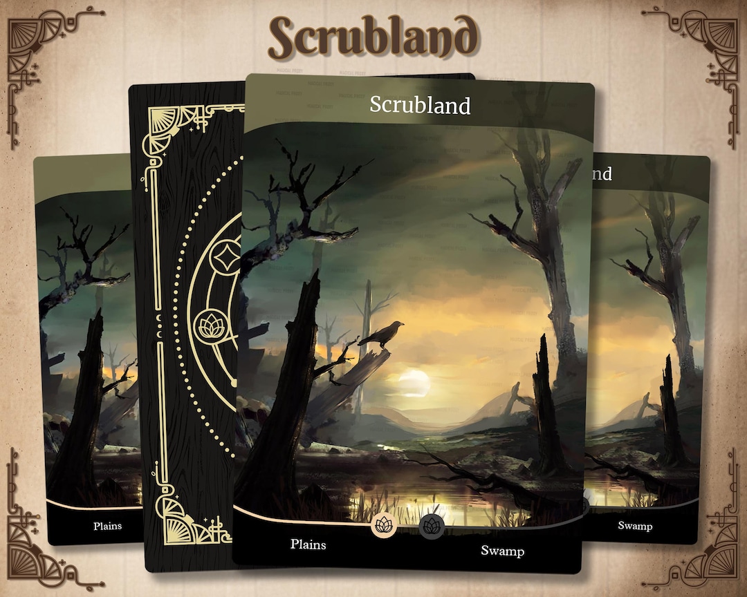 Scrubland Dual Land Custom Card Full Art - Etsy