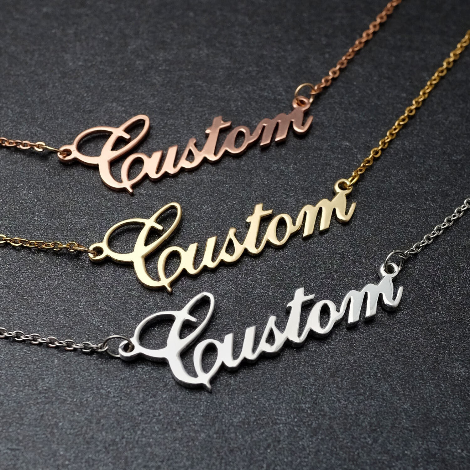 Beautiful Custom Gold Name Necklace, Personalised Gold Necklace ...