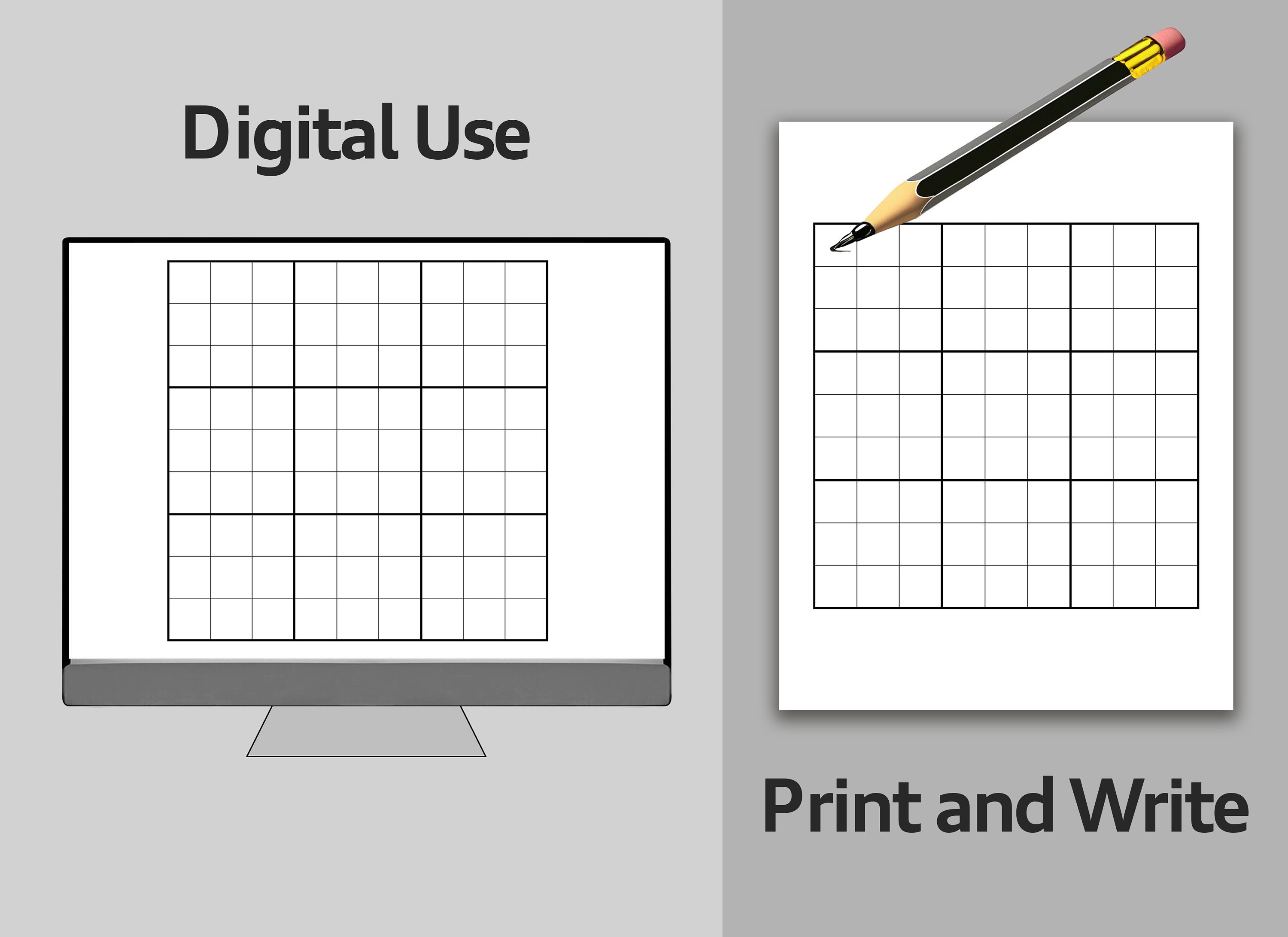 Blank Sudoku Pages Printable Blank Sudoku Sudoku Template - Etsy