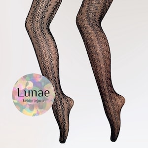 Fishnet Tights Lace Retro Pointelle Pattern Geometric Crochet Zigzag ...