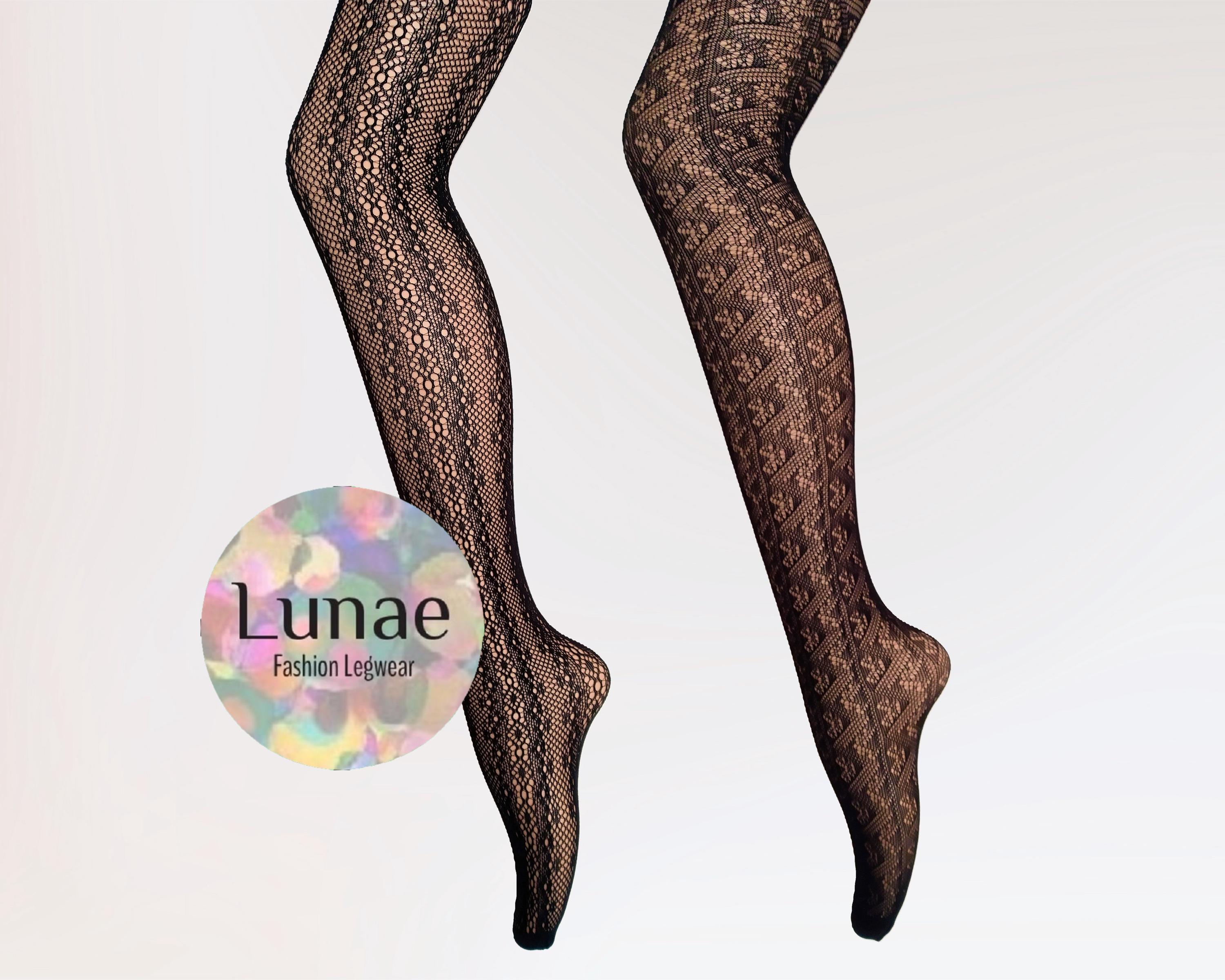 Fishnet Tights Lace Retro Pointelle Pattern Geometric Crochet Zigzag ...