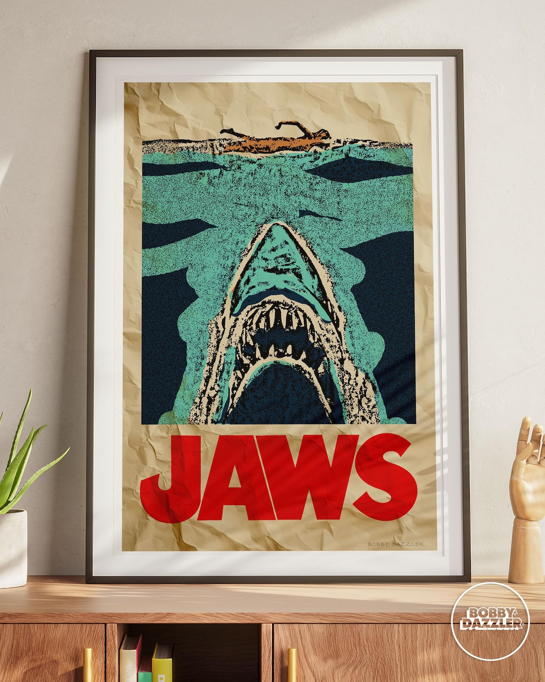 JAWS Jaws 50th Anniversary Collectible Crumpled Block Print Poster ...