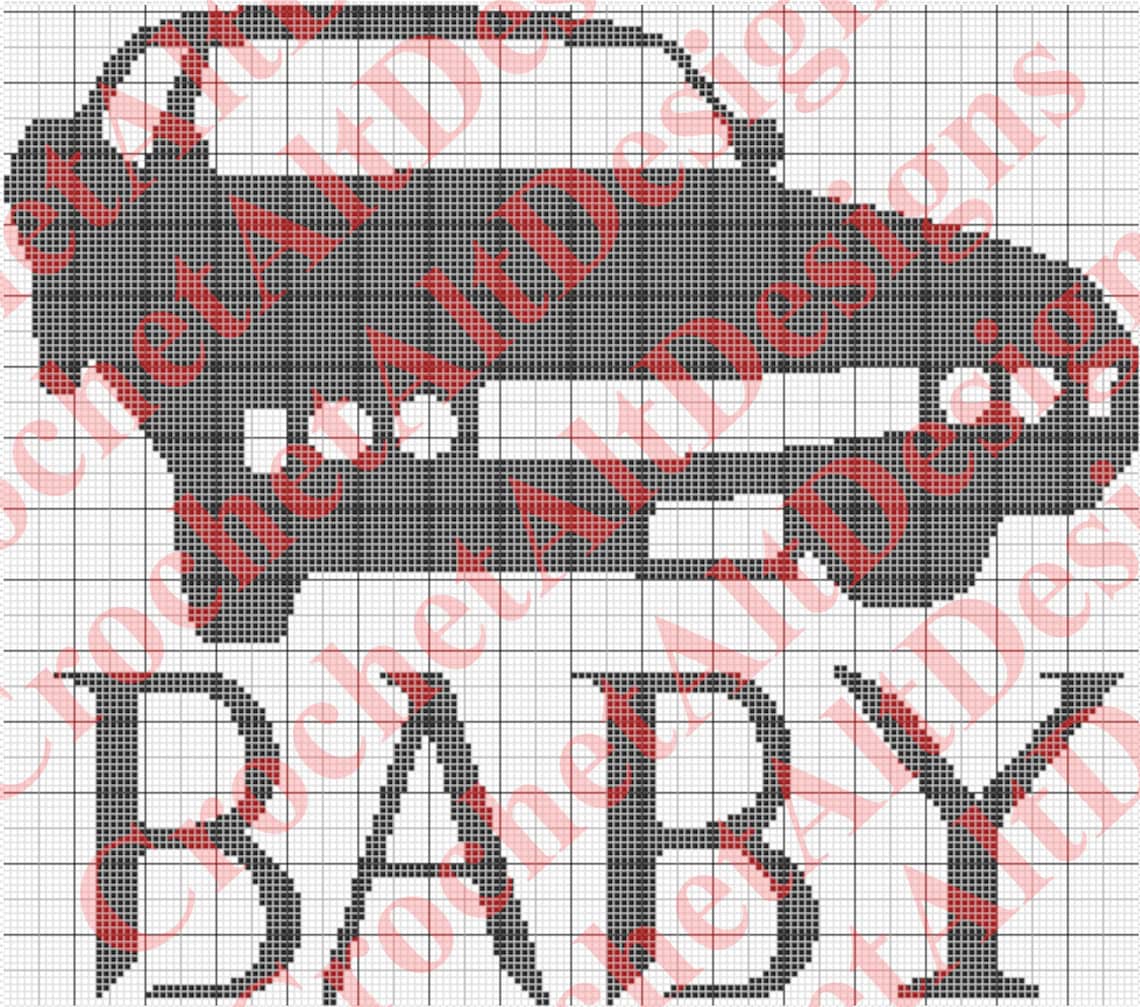 Supernatural Baby, 1967 Chevy Impala, C2C Crochet Graphgan Blanket ...